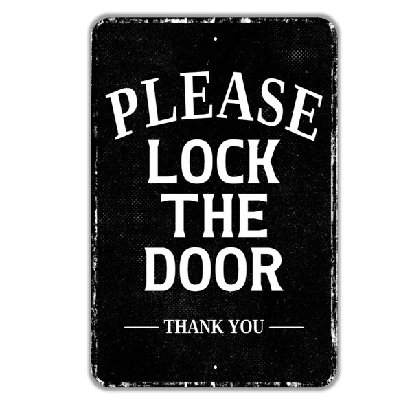 Please Lock the Door Sign - Etsy