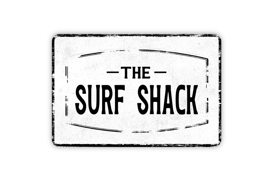The Surf Shack Sign - Surfing Beach Ocean Metal Wall Art - Distressed ...