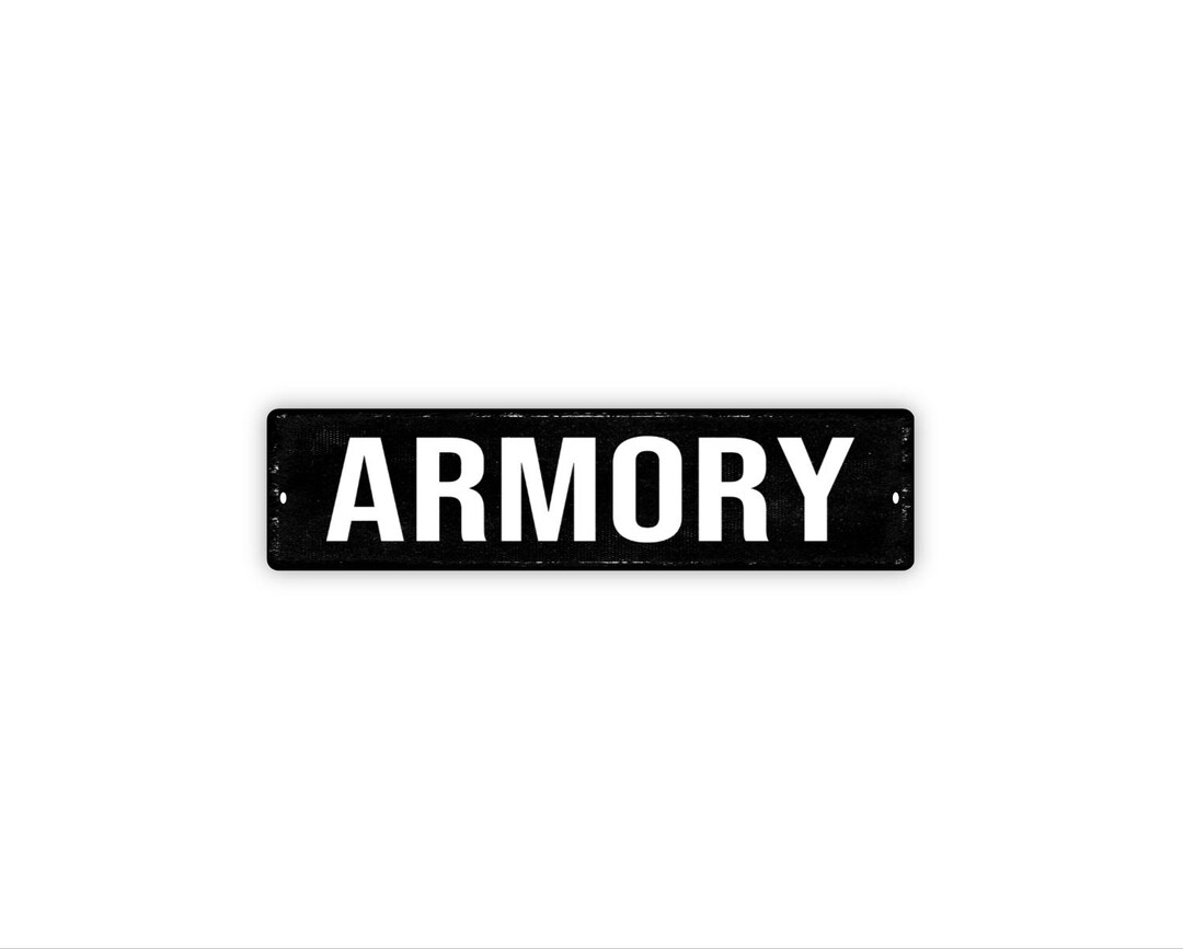 Armory Sign, Vintage Military Wall Decor, Historic Arsenal Style Plaque ...