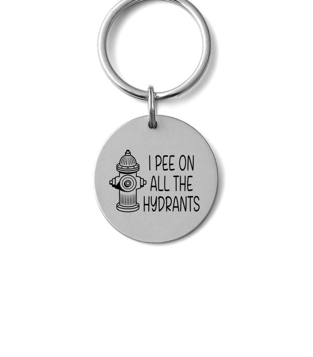 I Pee on All the Hydrants Pet ID Tag | Funny Dog or Puppy Collar Charm ...