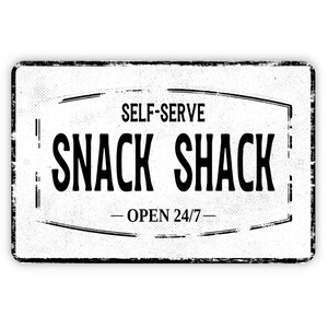 Self-serve Snack Shack Sign - Kitchen Pantry Metal Sign Wall Art ...