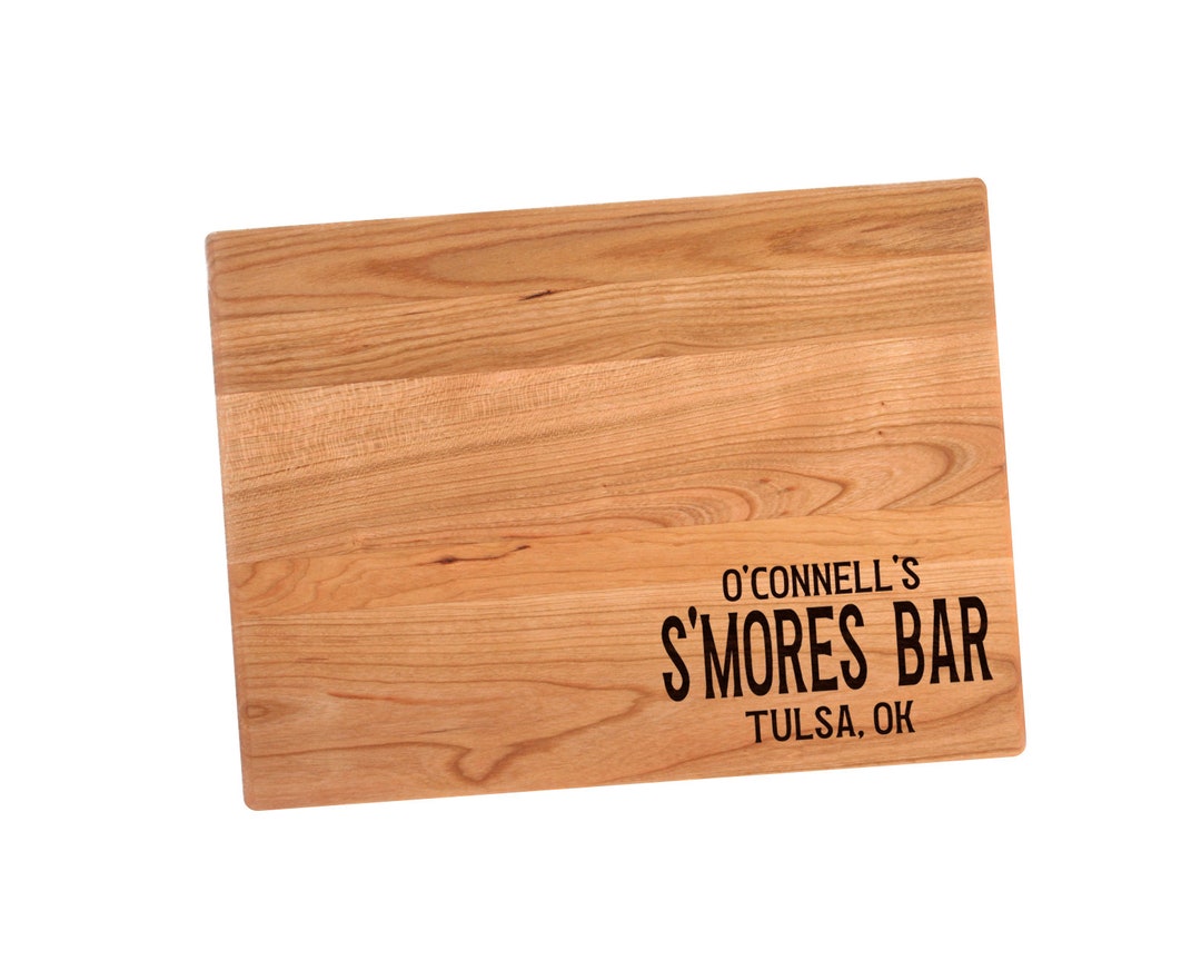 Personalized S'mores Bar Cutting Board | S'mores Charcuterie Board ...