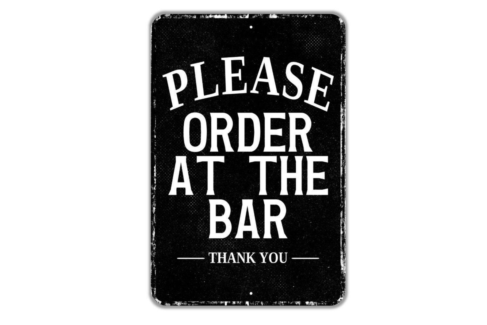 Please Order at the Bar Thank You Sign | Bar Service Sign for Pub ...