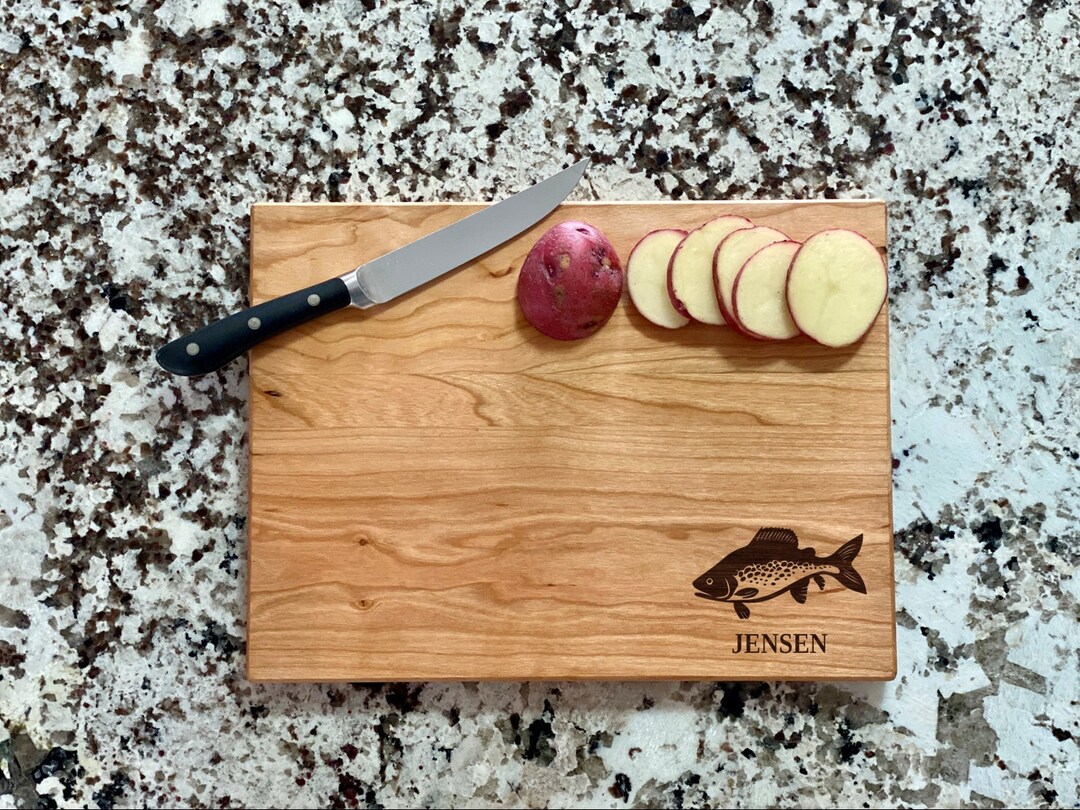 Trout Fish Cutting Board | Fisherman Charcuterie Board | Custom Serving ...