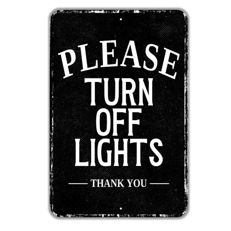Turn off Lights Sign - Etsy