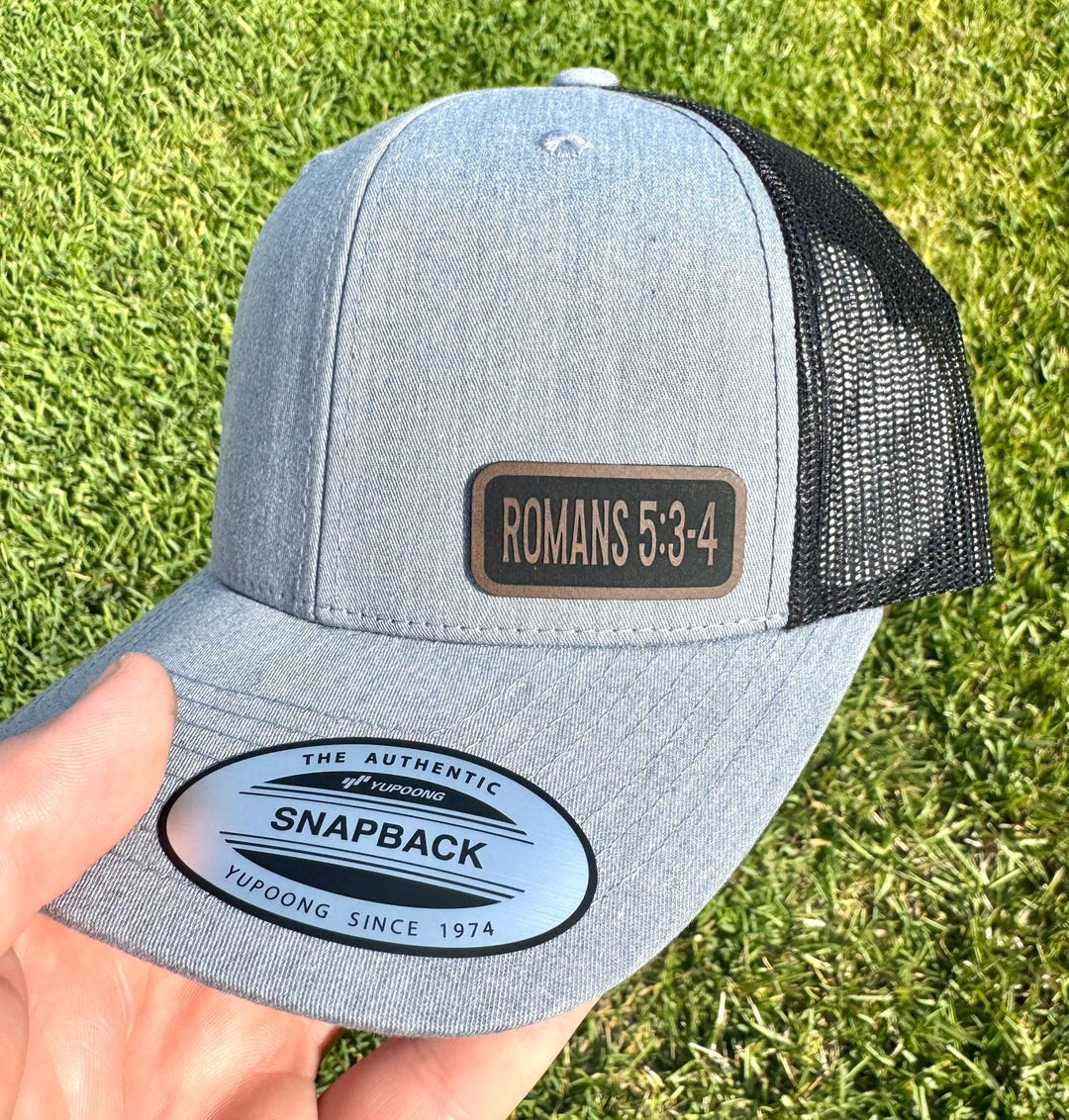 Romans 5:3-4 Bible Verse Hat, Christian You Choose Text, Custom ...