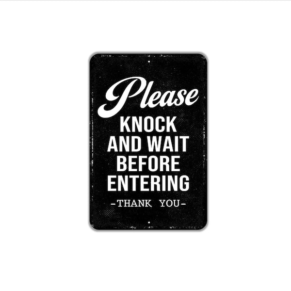 Please Knock and Wait Sign - Etsy