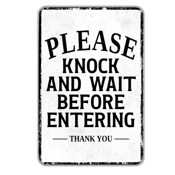 Knock Before You Enter Sign - Etsy
