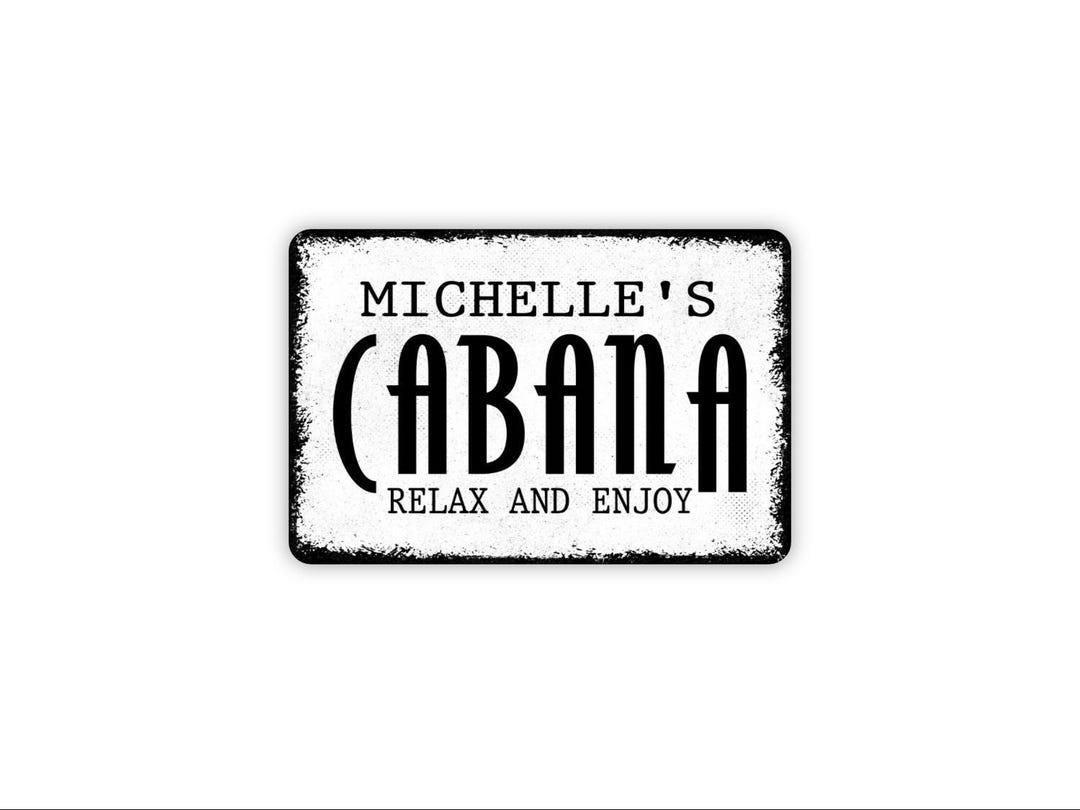Personalized the Cabana Sign | Custom Cabana Sign | Poolside Cabana ...