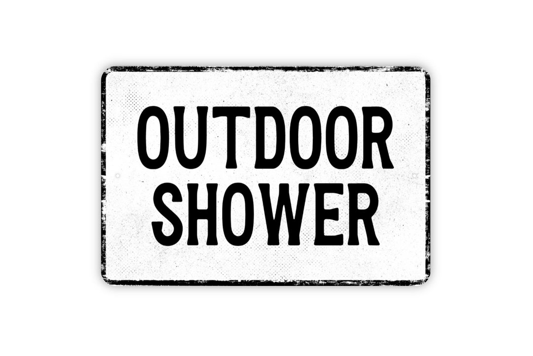 Outdoor Shower Sign - Swimming Pool Beach Metal Sign Wall Art ...
