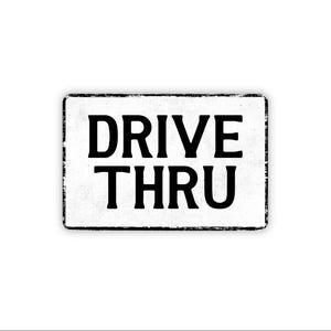 Drive Thru Sign - Retro Restaurant Wall Decor - Fast Food Café Diner ...