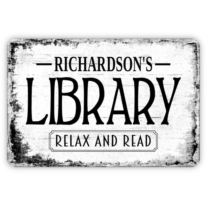 Library Sign - Etsy