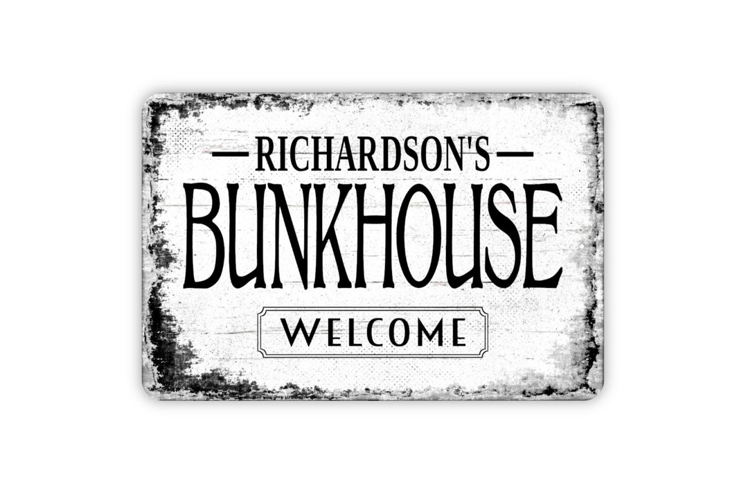 Bunkhouse Sign - Personalized Metal Wall Art - Custom Name Sign - Etsy