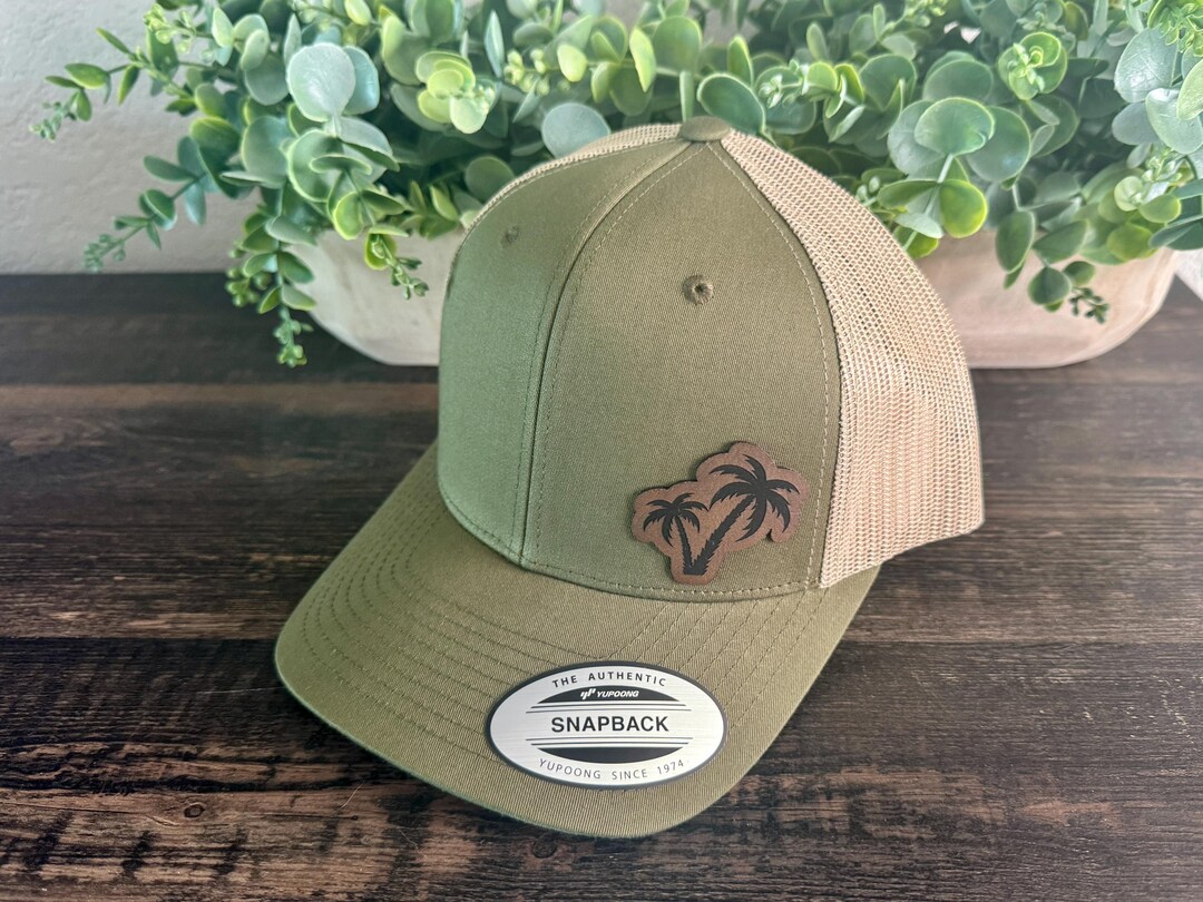 Palm Tree Trucker Hat – Snapback Cap With Engraved Tropical Design ...