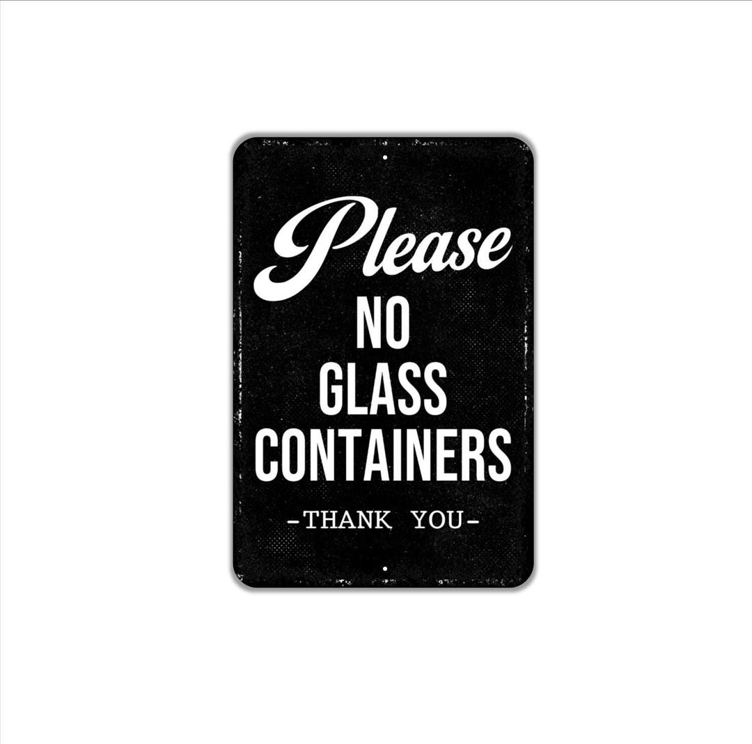 Please No Glass Containers Thank You Sign Metal Wall Art or Canvas Wall ...