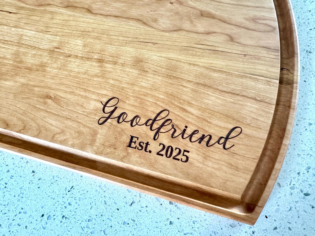 Script Font Last Name and Established Date Cutting Board | Charcuterie ...