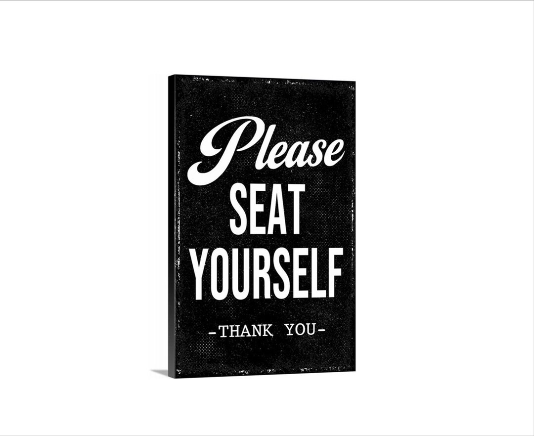 Please Seat Yourself Thank You Sign | Restaurant Cafe Dining Wall Decor ...