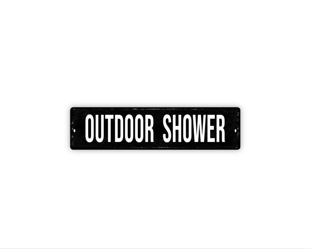 Outdoor Shower Sign Metal Wall Sign Beach House Pool Shower Decor ...