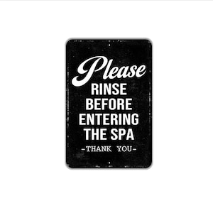 Please Rinse Before Entering the Spa Sign Metal Wall Art or CANVAS for ...