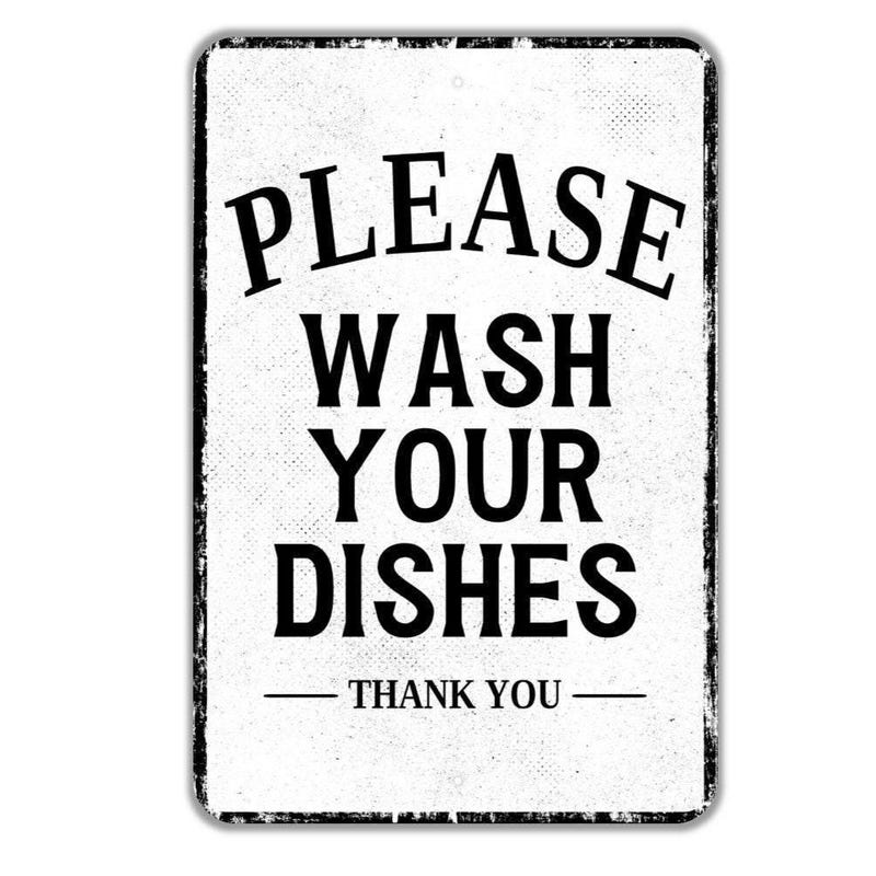 Wash Dishes Sign - Etsy