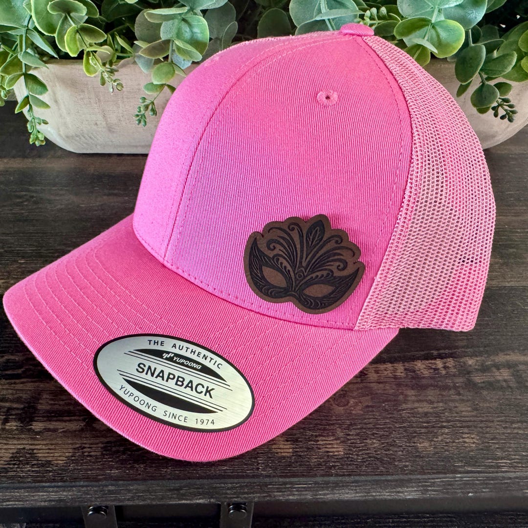 Mardi Gras Mask Hat – Engraved Patch Masquerade Cap, Fat Tuesday Party ...