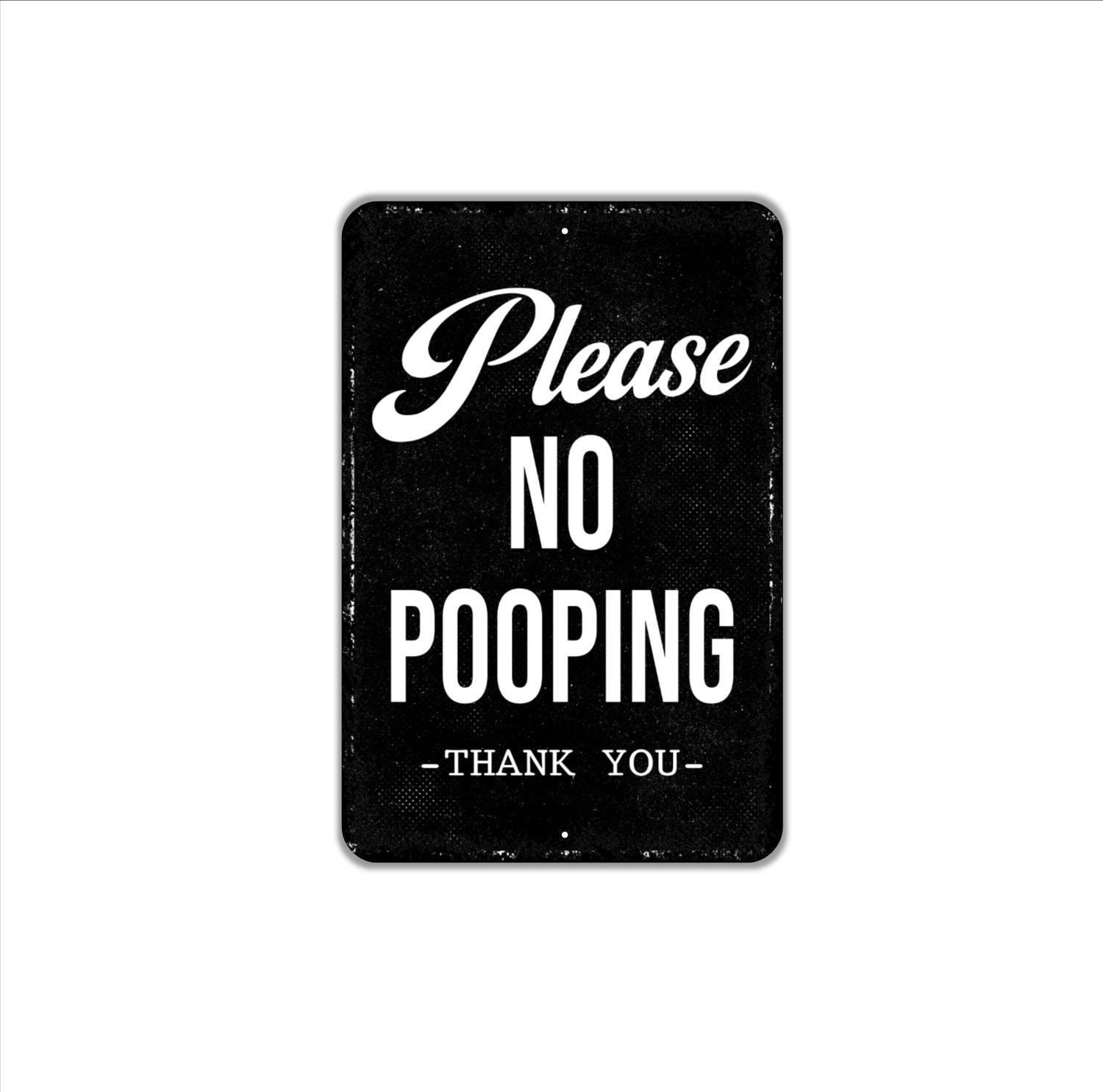 Please No Pooping Thank You Sign | Funny Bathroom Wall Decor | Restroom ...