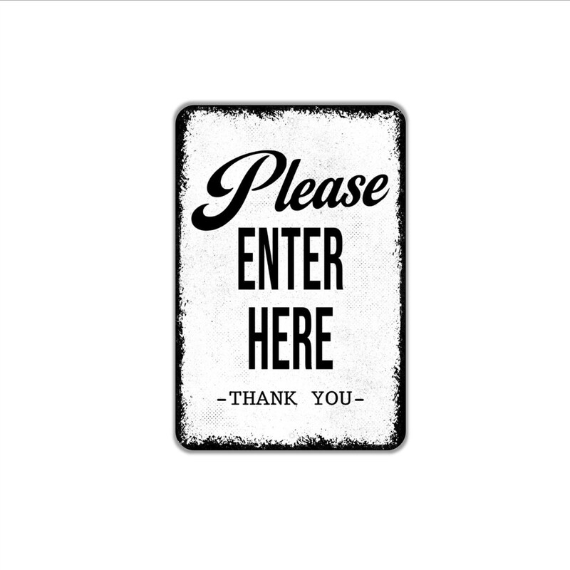 Enter Here Sign - Etsy