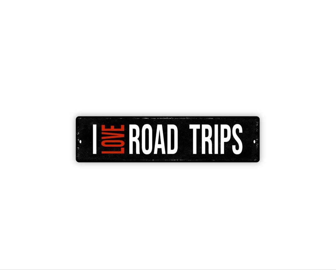 I Love Road Trips Sign Metal Wall Decor for Camper, RV or Travel ...