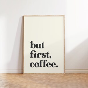 But First Coffee Wall Art Print Home Decor for Kitchen, Typography ...