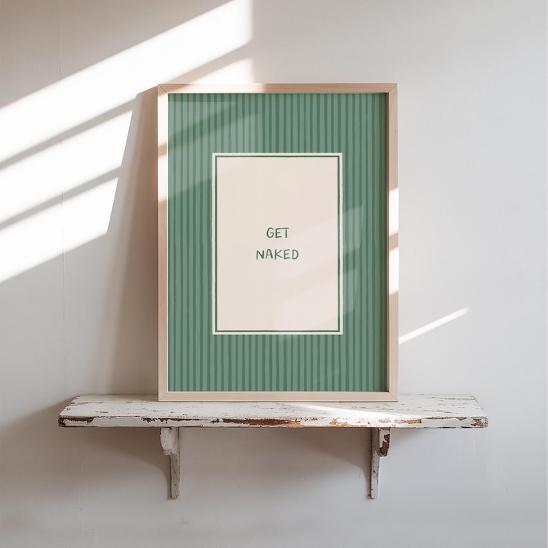 Get Naked - Striped Bathroom Print II - Funny Toilet Wall Art - Etsy UK