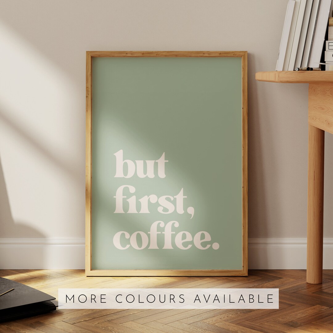 But First Coffee Wall Art Print Home Decor for Kitchen, Typography ...