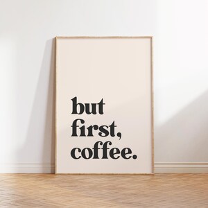 But First Coffee Wall Art Print Home Decor for Kitchen, Typography ...
