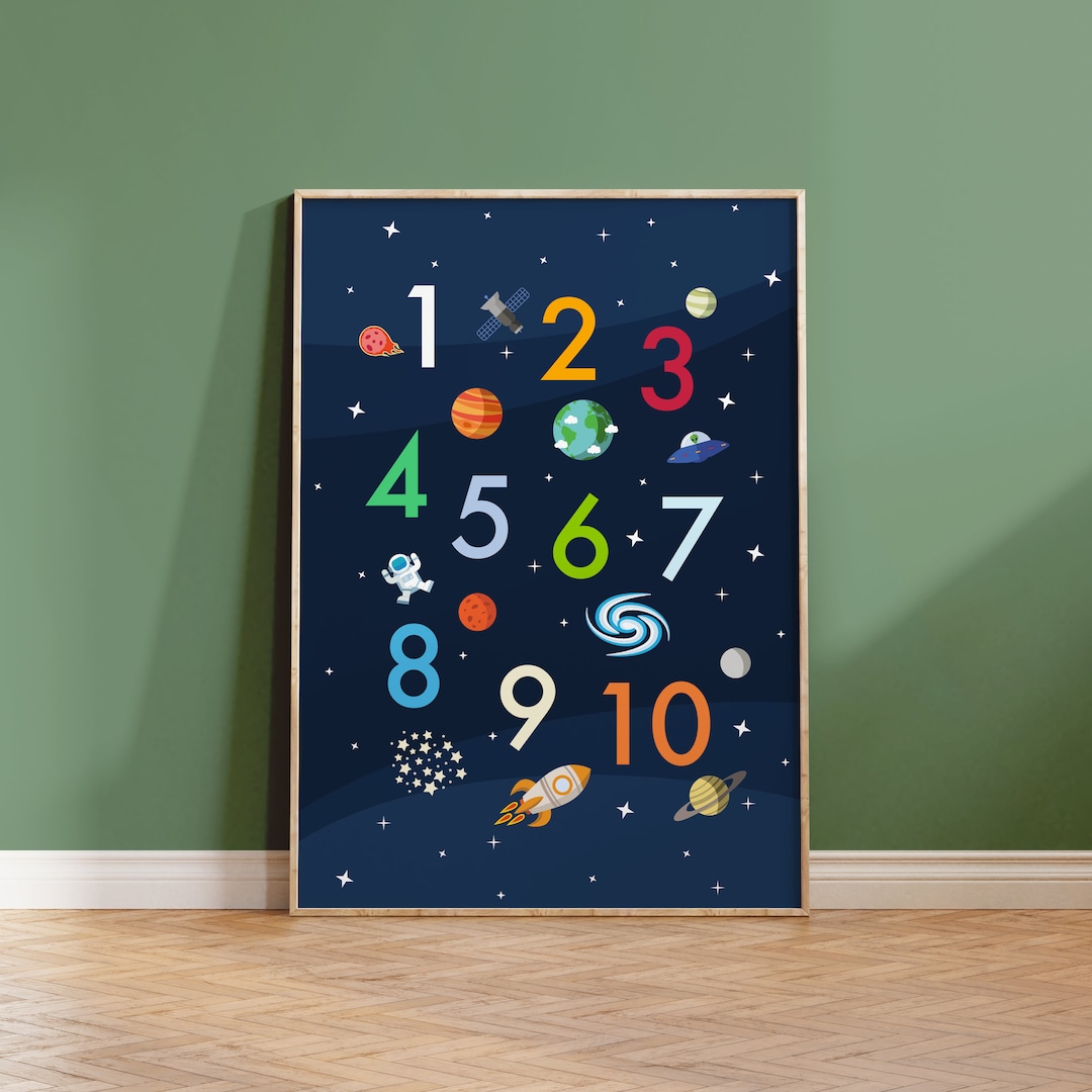 Outer Space Numbers Art Print – Kids Bedroom, Playroom Decor - Etsy UK