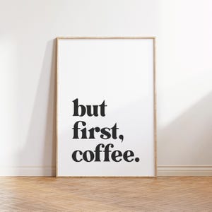 But First Coffee Wall Art Print Home Decor for Kitchen, Typography ...