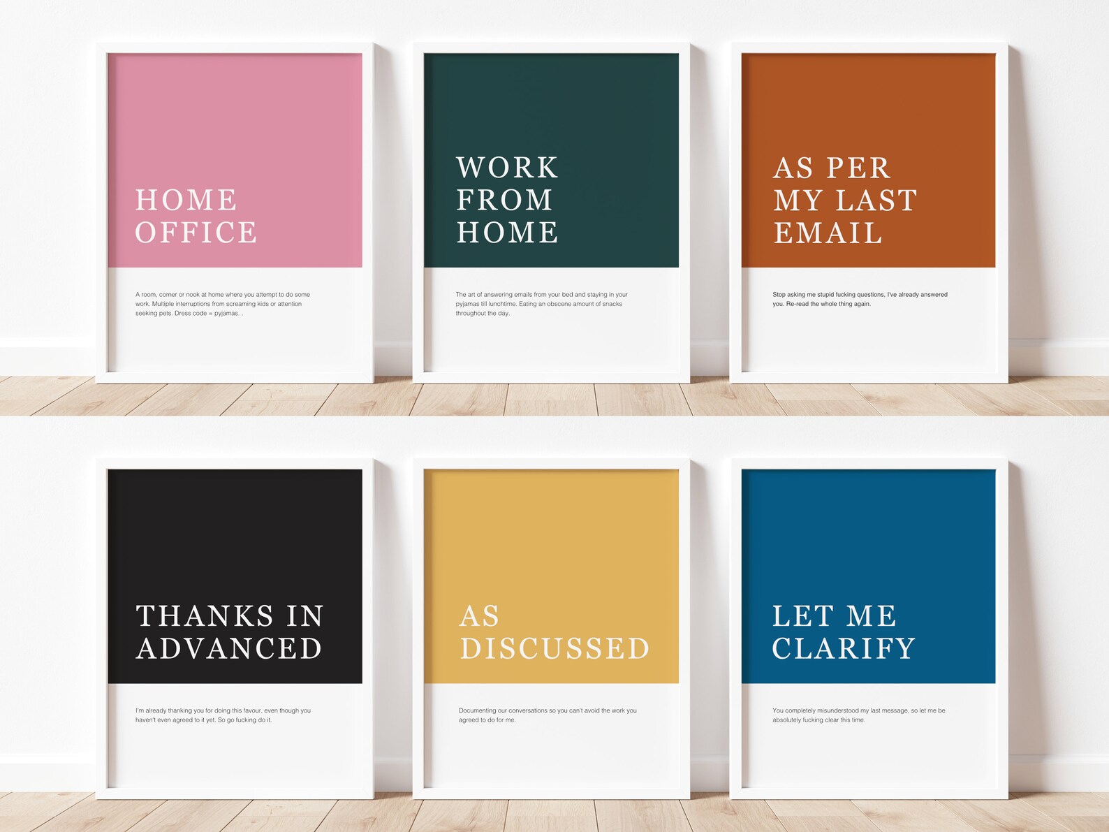 Office Definition Print Set Home Office Wall Art & Decor | Etsy UK