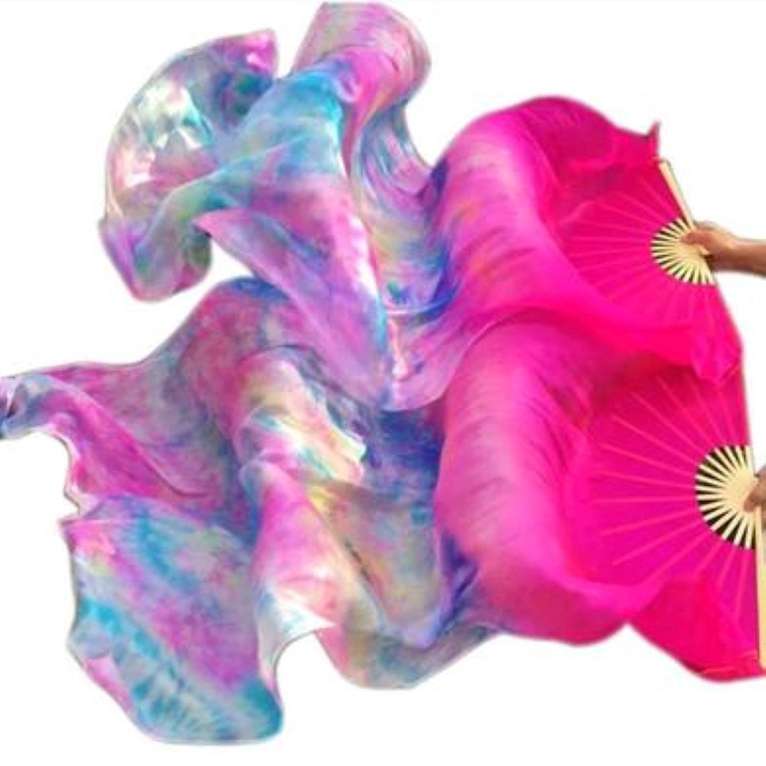 Single Belly Dance Costume Silk Fan Veil free Case - Etsy