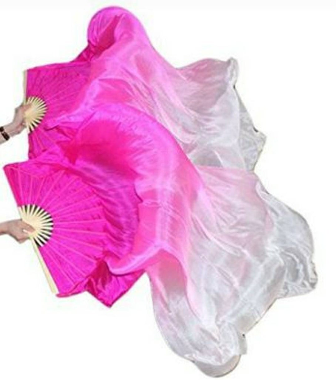 Pair Silk Fan Veils free Case Belly Dance Burlesque Flow - Etsy