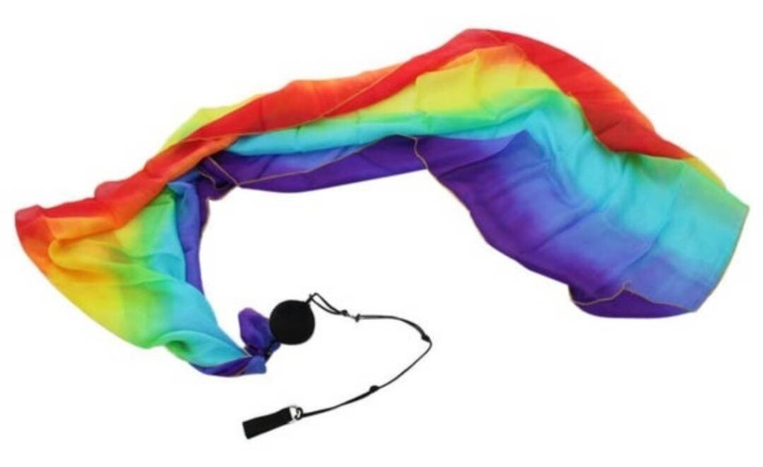 Pair of Veil Poi 100% Silk Rainbow Pride Colors Belly Dance Flow 2pc - Etsy