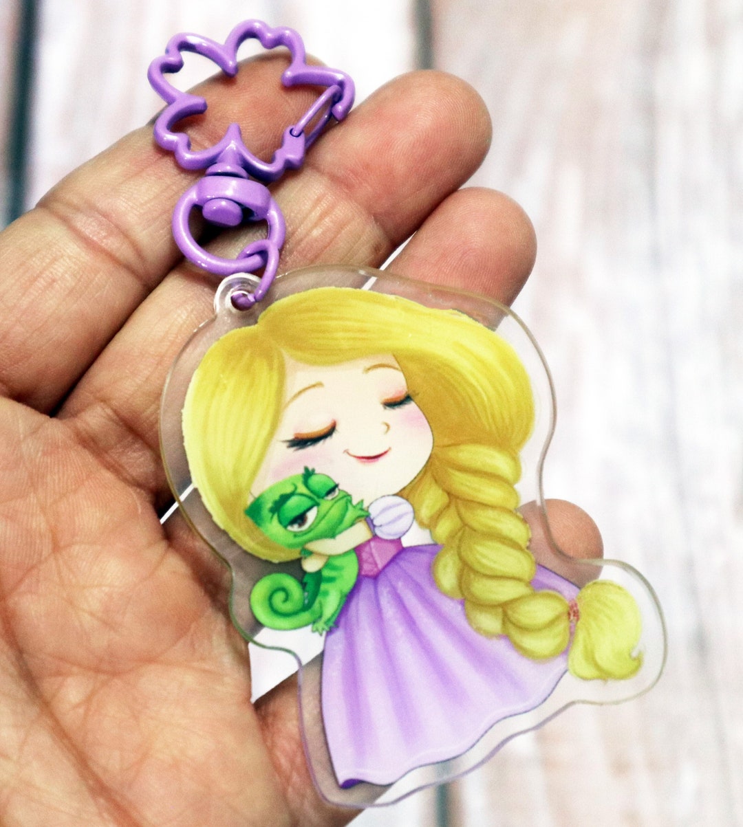 Rapunzel Tangled Disney Acrylic Keychain Love Kawaii Princess and Cute ...