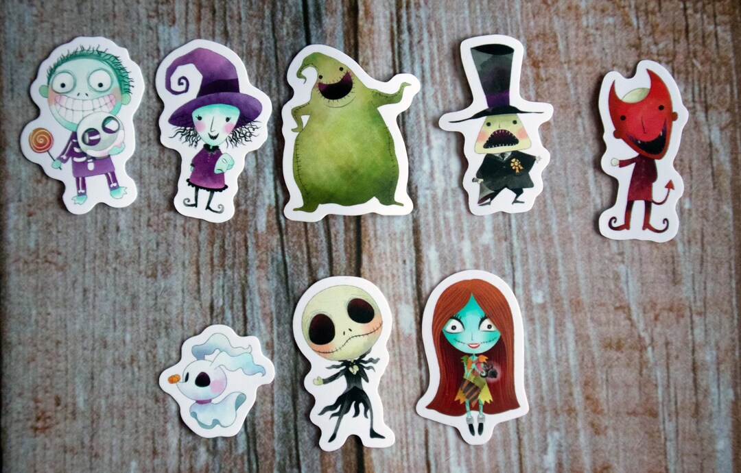 Nightmare Before Christmas Sticker Pack, Jack Stickers Pack, Sally and Zero Stickers ...