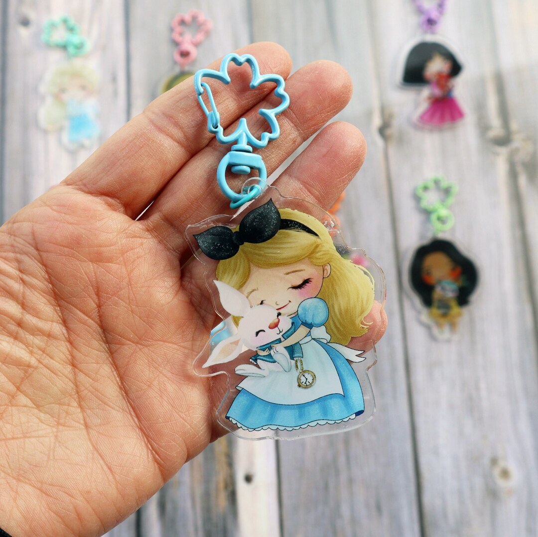 Disney Keychain Kawaii Princess and Cute Pets Charms,alice Wonderland ...