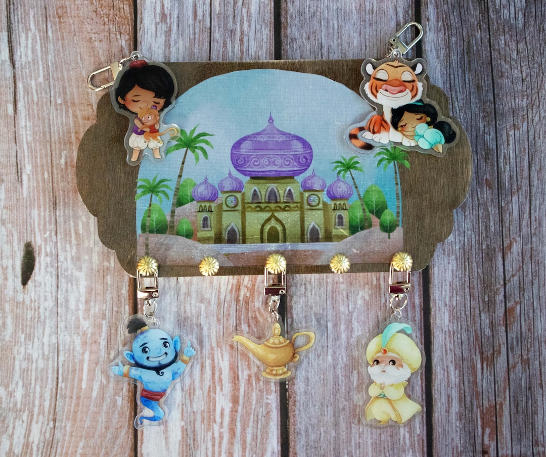 Aladdin Key Holder, Disney Key Rack, Jasmine and Aladdin Key Stand ...