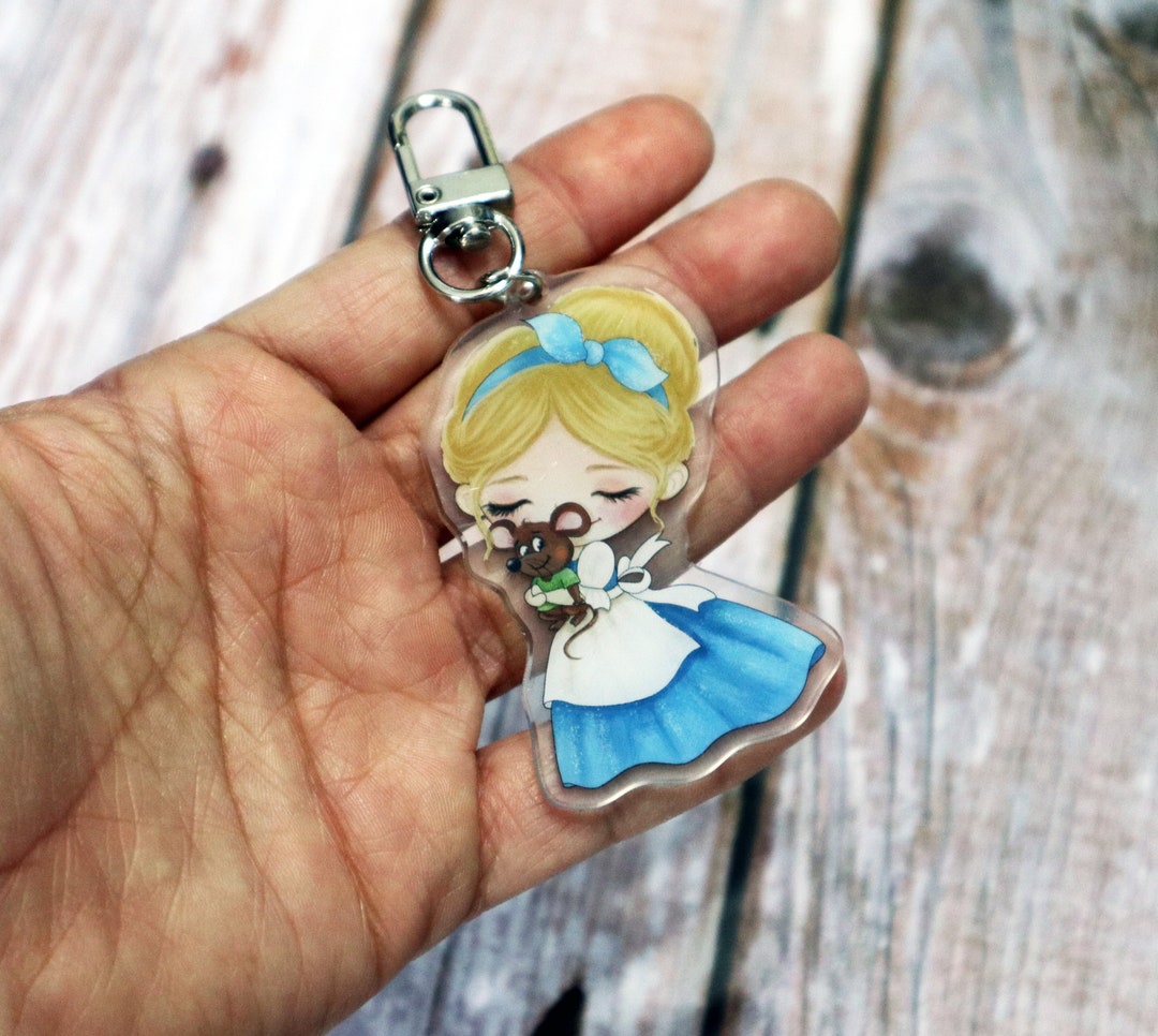 Classic Disney Acrylic Keychain Kawaii Princess Cute Pets Charms, Chibi ...