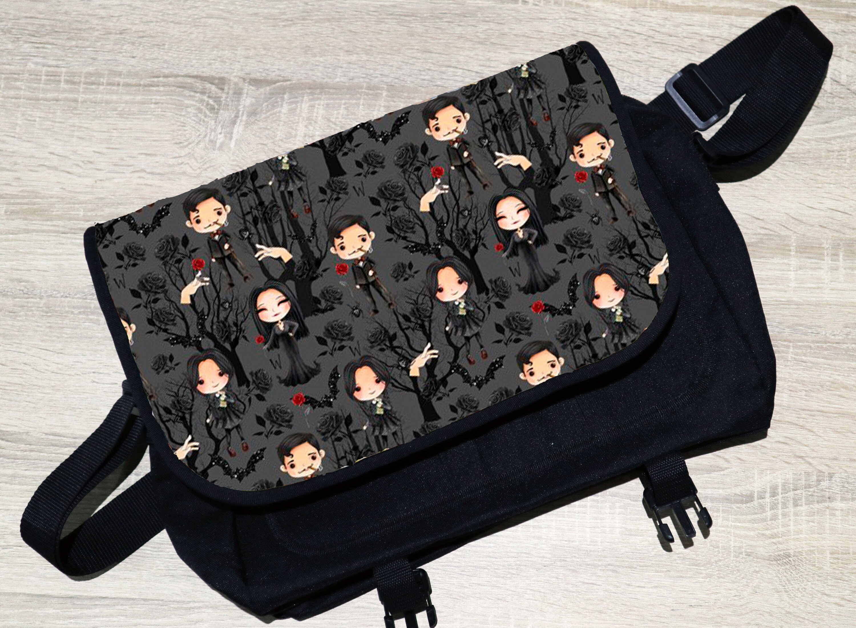 Addams Family Bag for Girls Back for School, Wednesday Messenger Bag ...