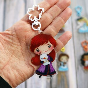 4 Princesses Disney Acrylic Keychains, Set Kawaii 4 Princess and Cute ...