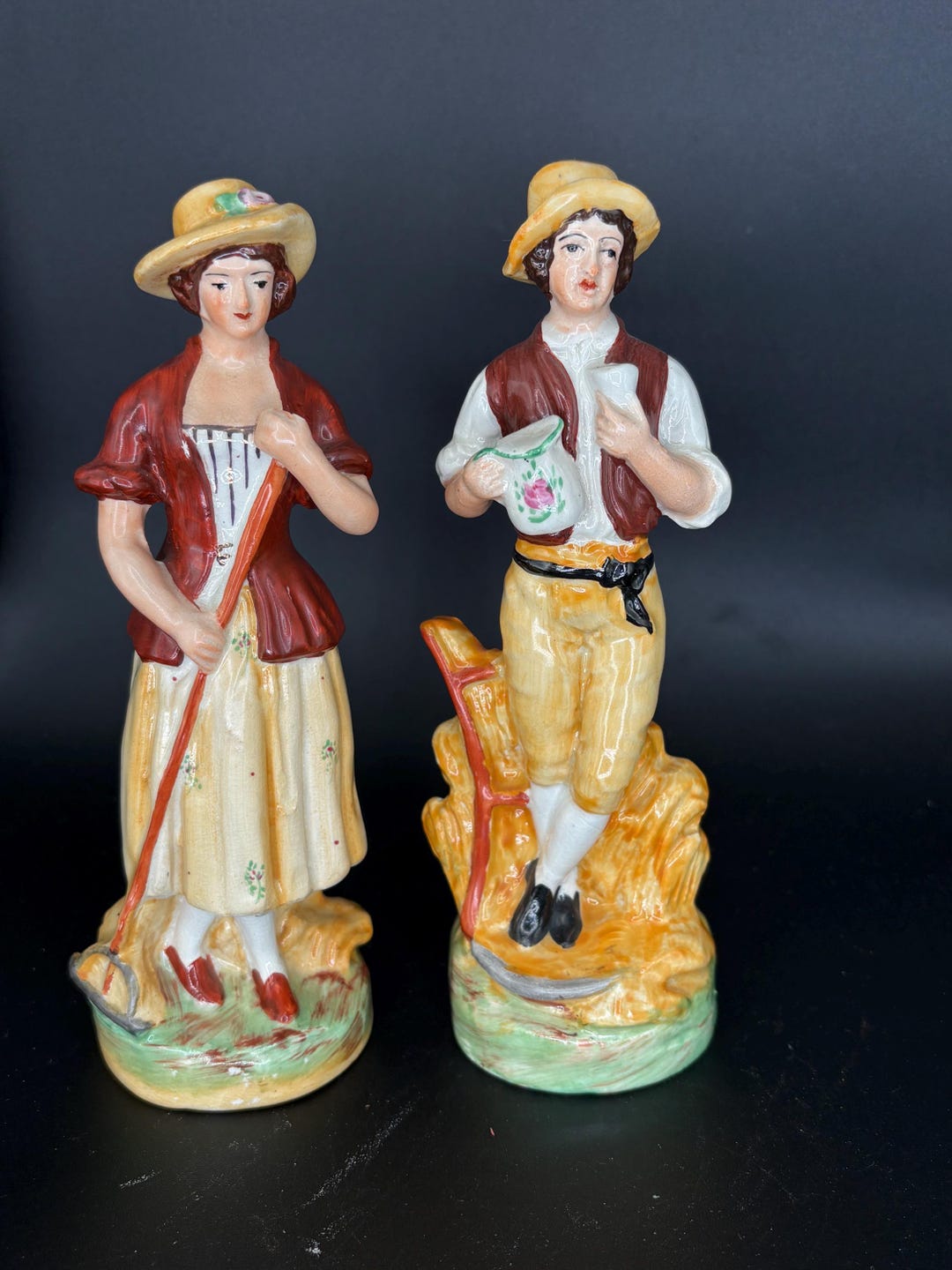 Vintage Staffordshire Ware Country Couple Figurines | English Rustic ...