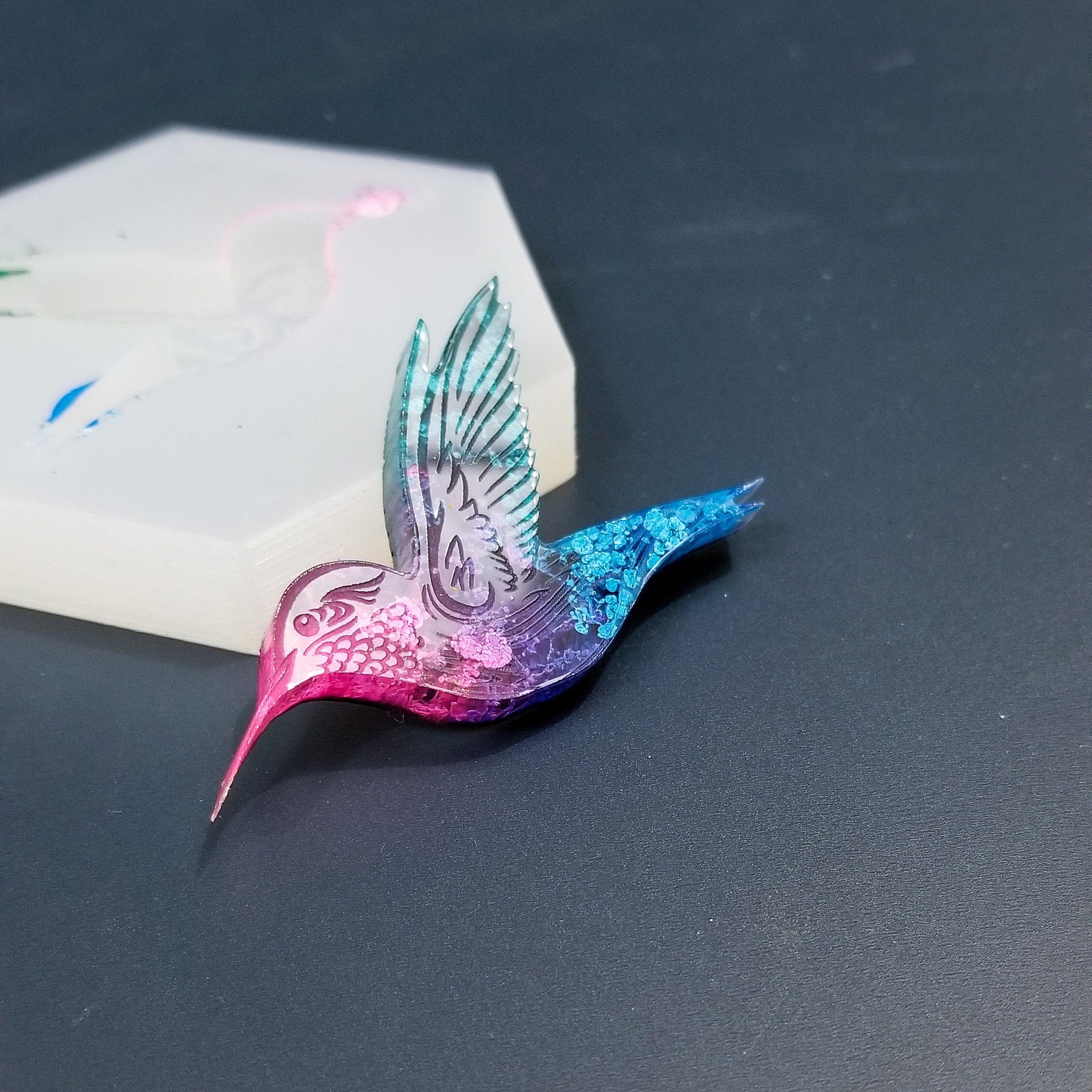 Mini Hummingbird Silicone Mold Shiny Mould for Resin and | Etsy