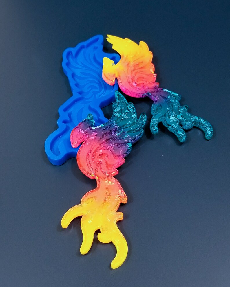 Phoenix Etched Silicone Mold Shiny Mould for Resin and - Etsy