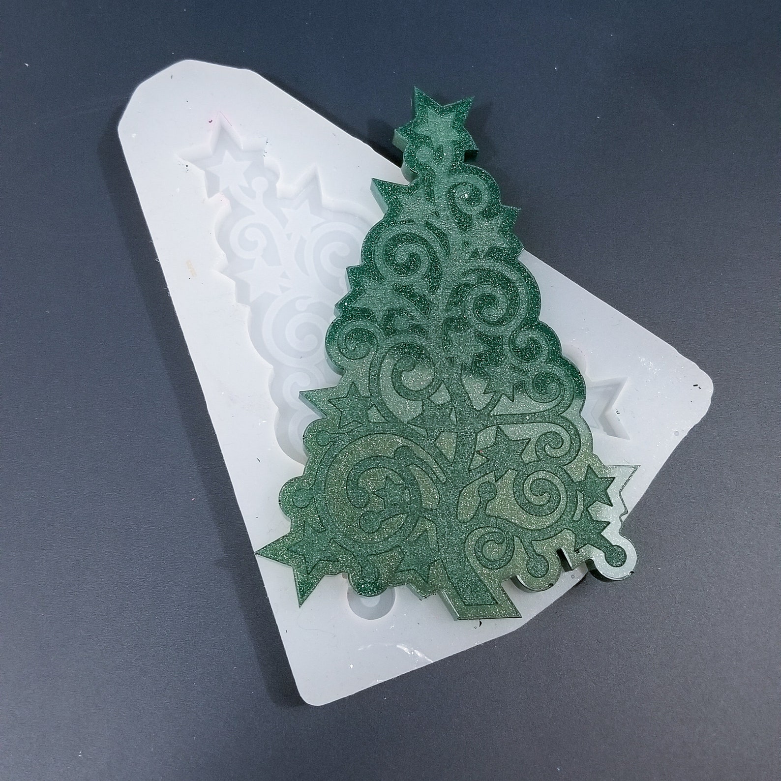 Etched Christmas Tree Silicone Mold Shiny Mould for Resin and - Etsy