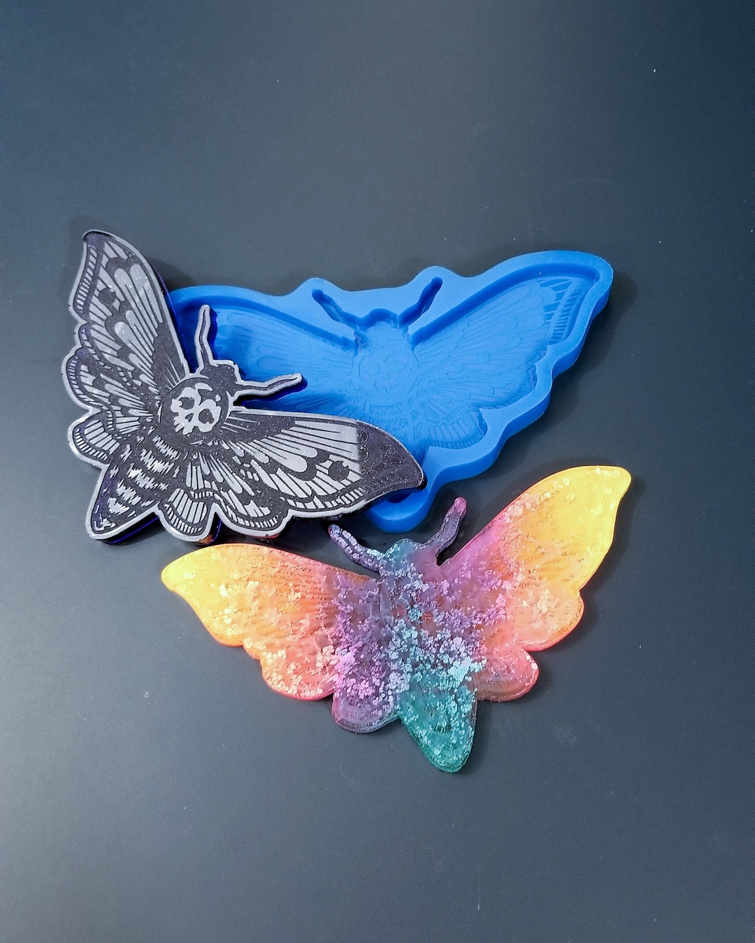 Etched Death Moth Silicone Mold Shiny Mould for Resin and Concrete ...